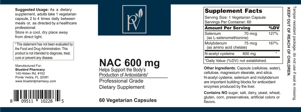 NAC 600mg Capsule – Bluebird Pharmacy
